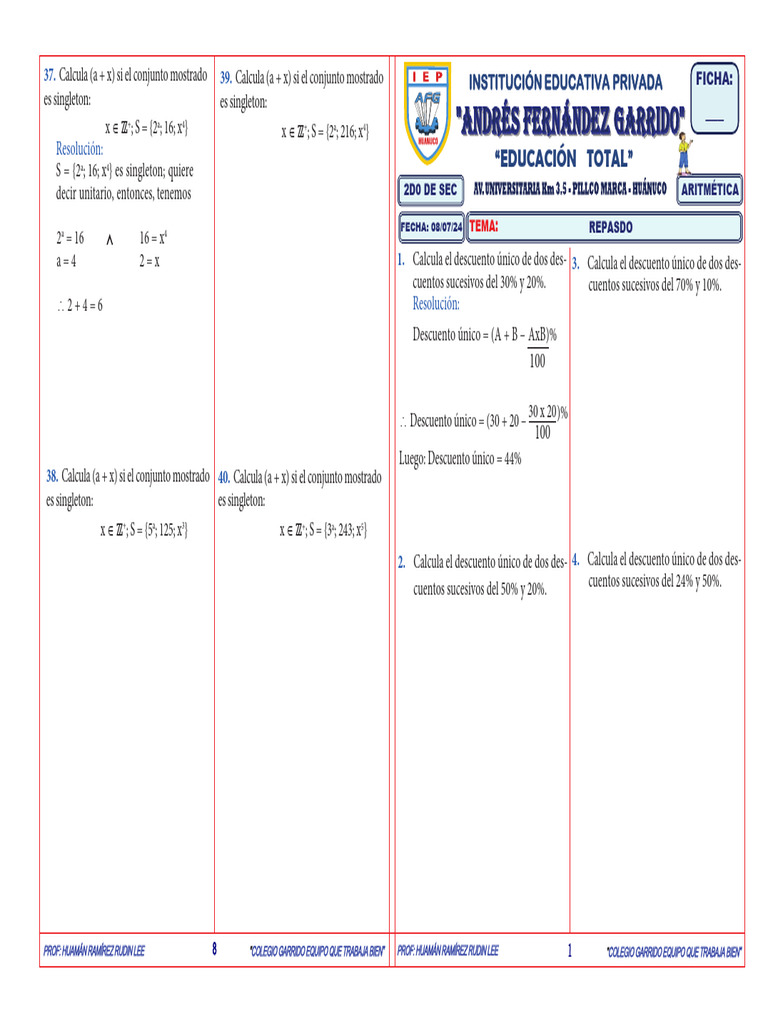 Repaso Ex Ii Bim | PDF