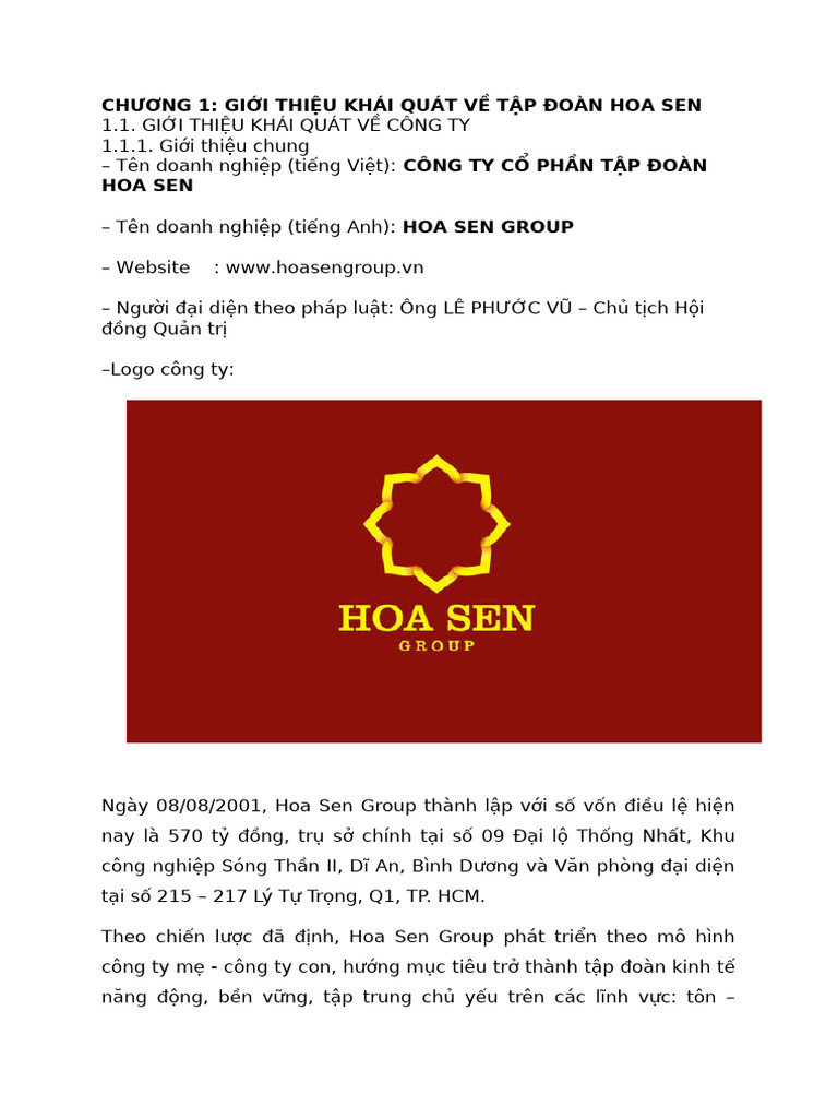 TẬP ĐOÀN HOA SEN | PDF
