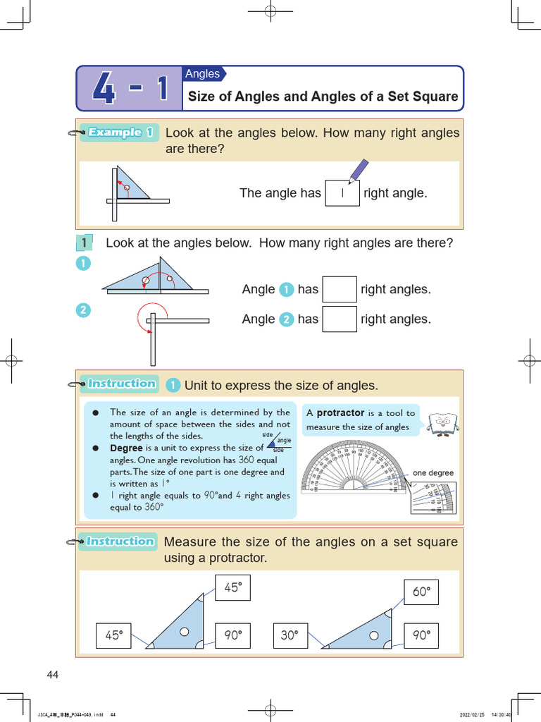 Size of Angles and Angles of A Set Square: Example Example 1 | PDF