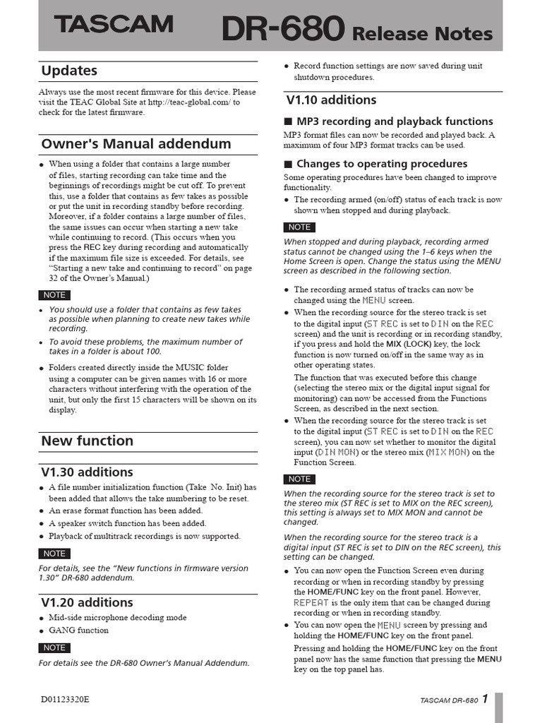 Release Notes: Updates | PDF