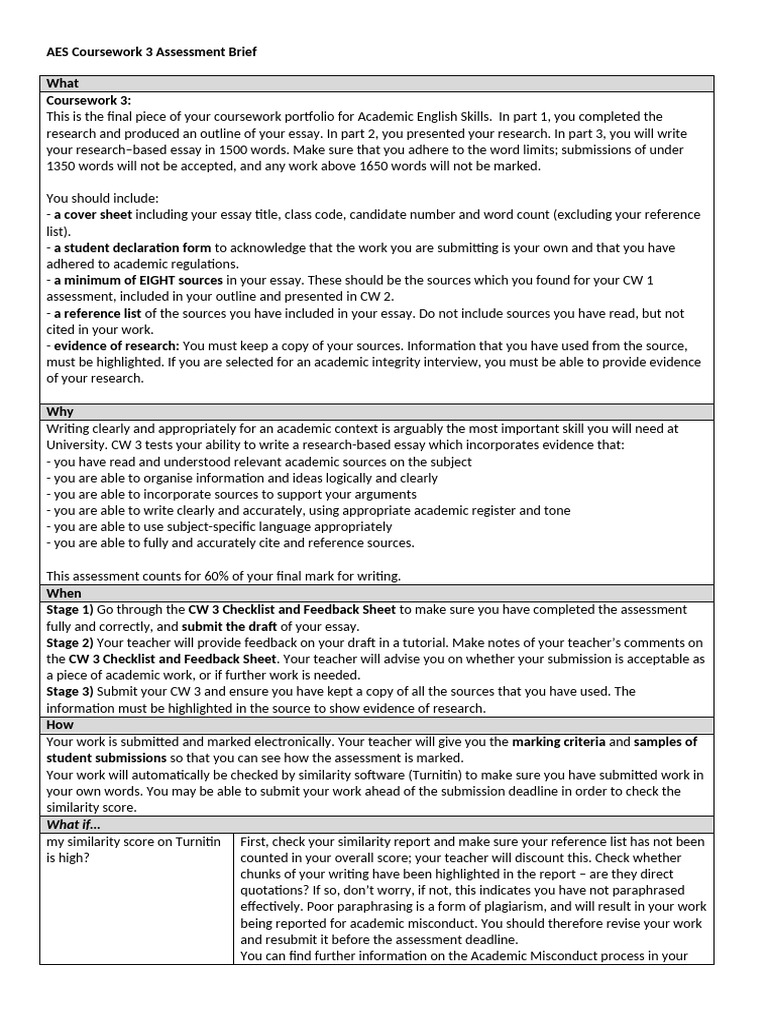 AES Coursework 3 Assessment Brief - PM Semester 1 CW3 | PDF