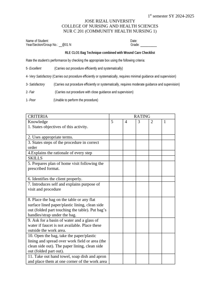 RLE Combined E Tool of Bagtechnique Wound Care | PDF