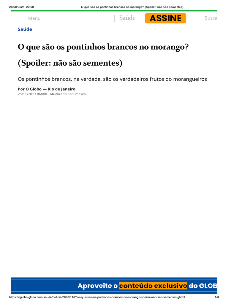 O Que São Os Pontinhos Brancos No Morango - (Spoiler - Não São Sementes ...