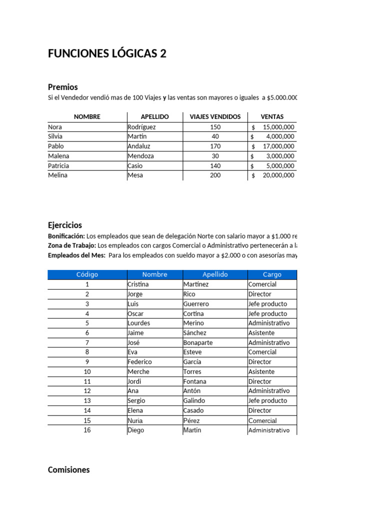 FUNCIONES LOGICAS 2 | PDF