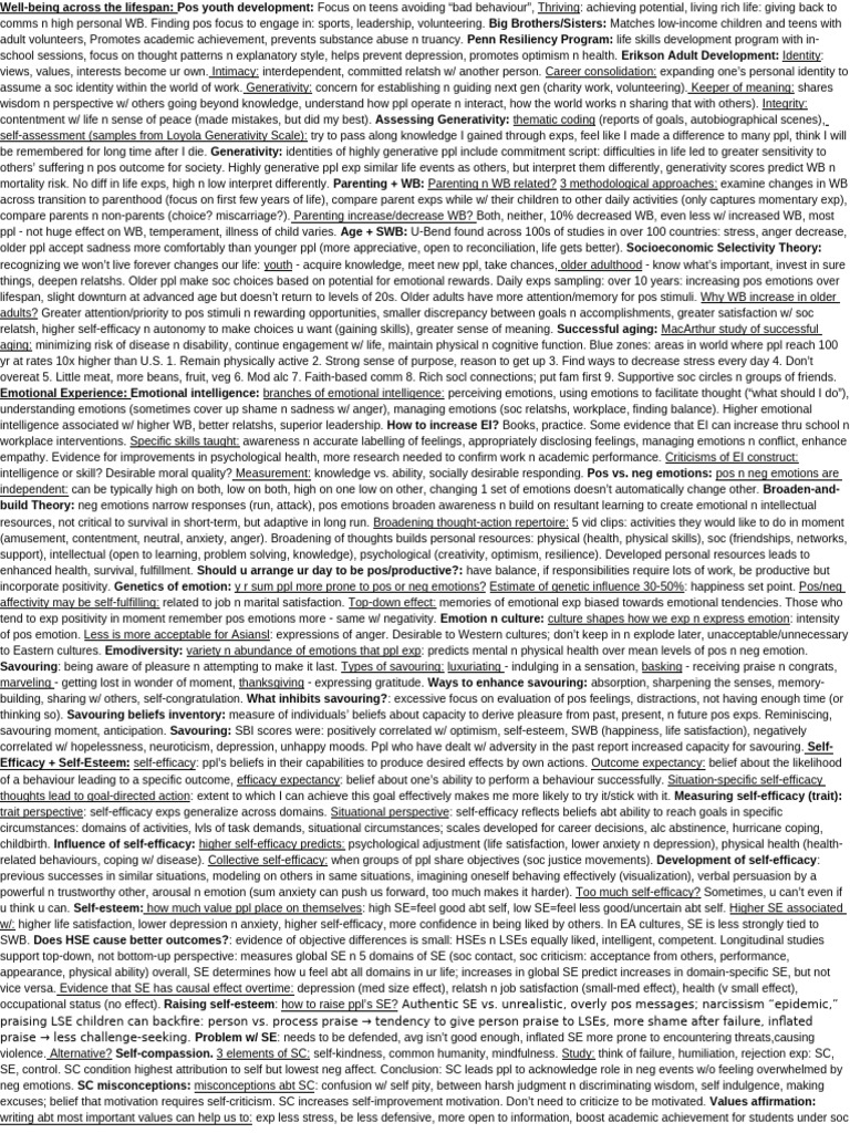 Cheat Sheet - Pos Psych | PDF