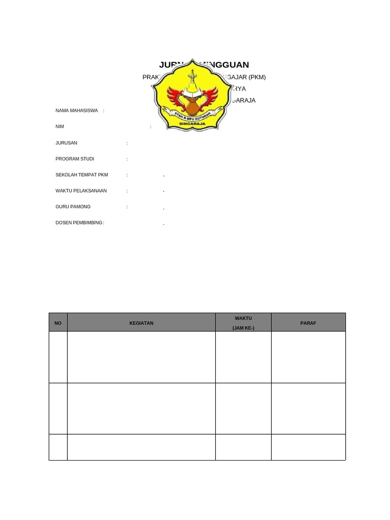Format Jurnal Mingguan | PDF