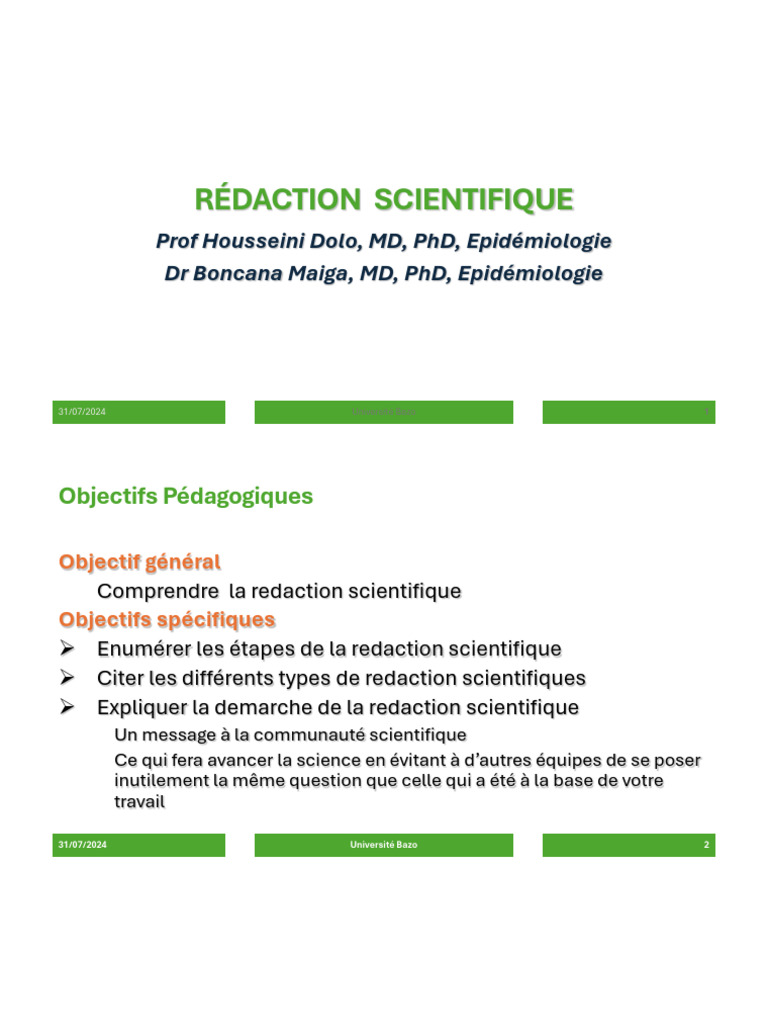 Redaction Scientifique PR HDolo | PDF