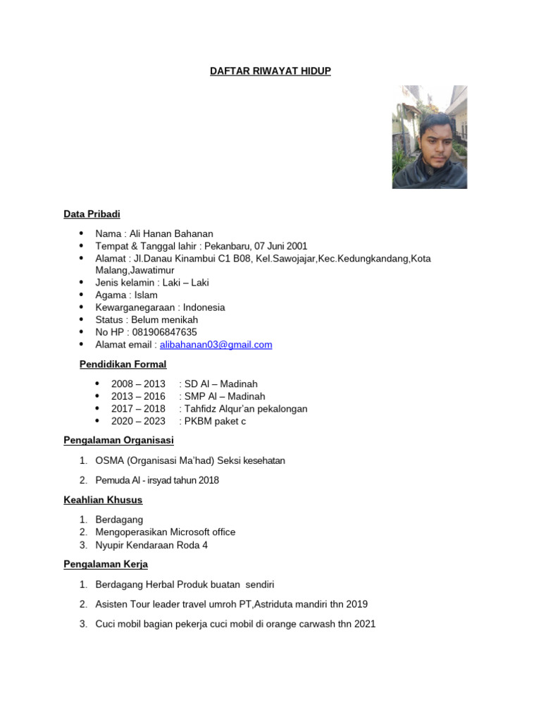 CV Ali Bahanan | PDF