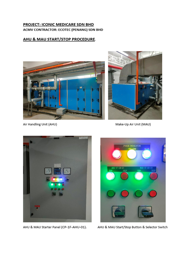 Ahu Mau Start Stop Procedure | PDF