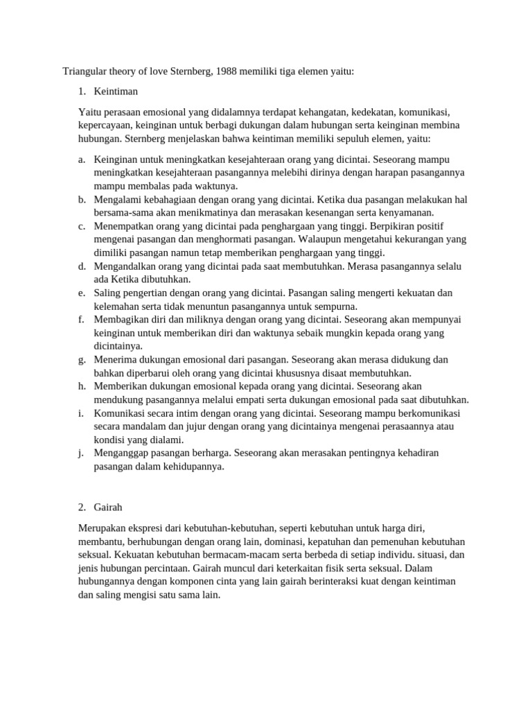 Triangular Theory of Love Sternberg | PDF