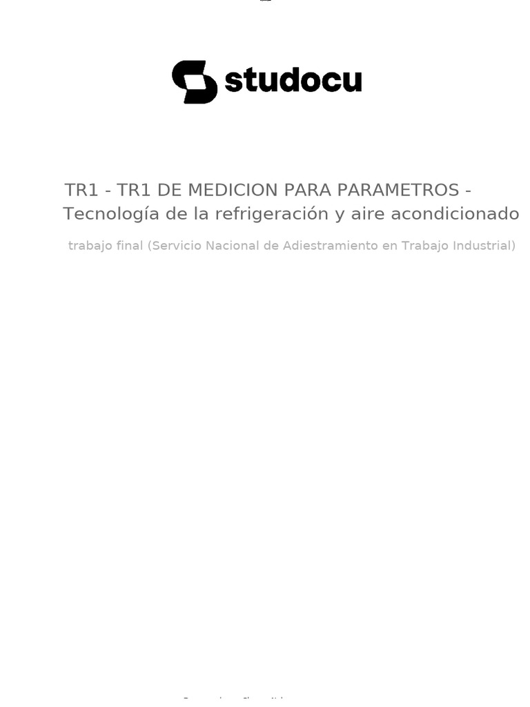tr1-tr1-de-medicion-para-parametros-tecnologia-de-la-refrigeracion-y-aire-acondicionado | PDF