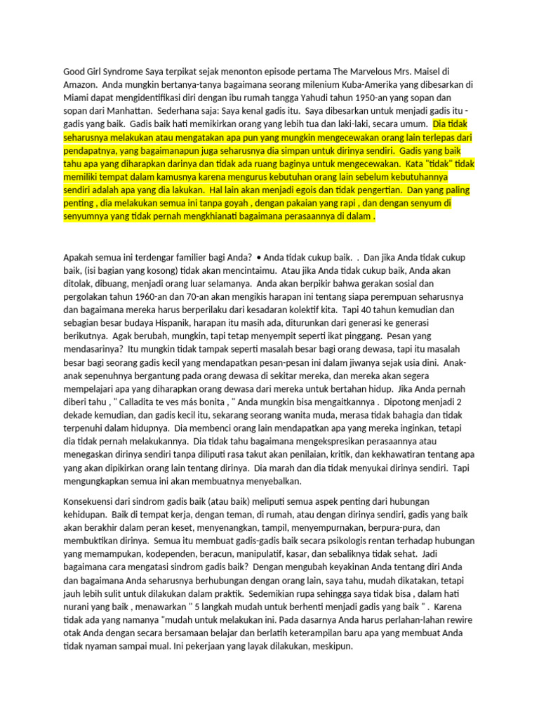 Good Girl Syndrome | PDF