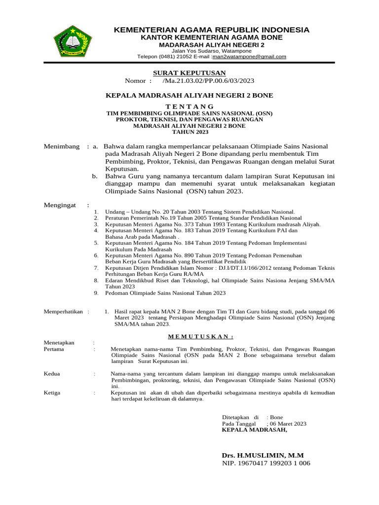 SK Osn Tahun 2023 | PDF