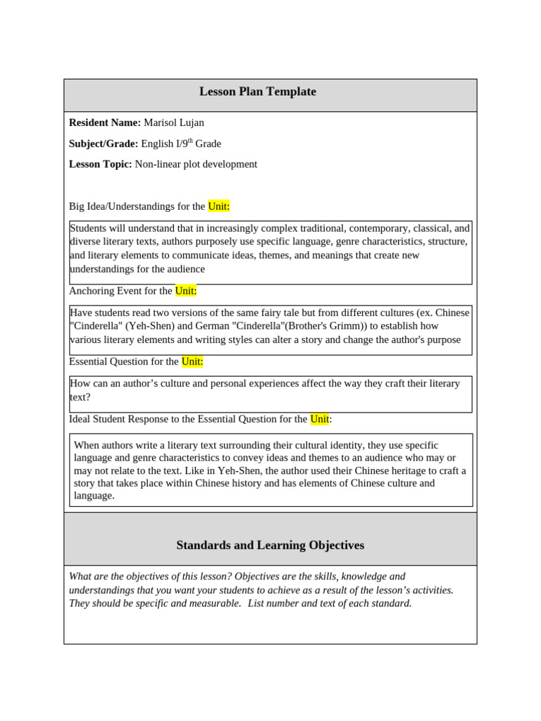 Daily Lesson Plan Draft 1 | PDF