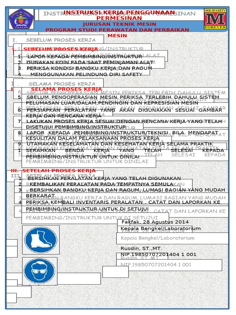 SOP KERJA PERMESINAN Bubut | PDF