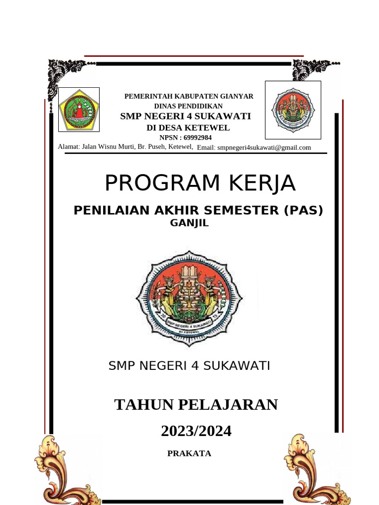 PROGRAM KERJA PAS GANJIL 2023 - Sip | PDF | Rail Transport | Public Transport
