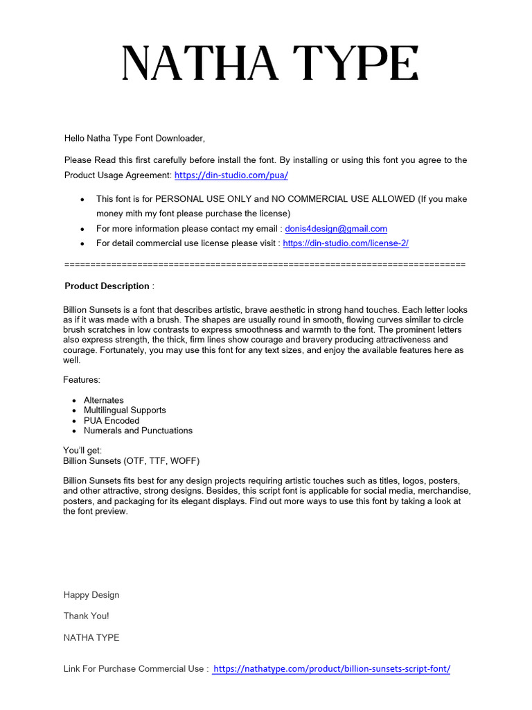 Important Information About This Font !! Please Read Me !! | PDF