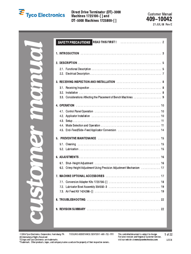 ENG - SS - 409-10042 - DT-5000 - DT-3000 Press | PDF