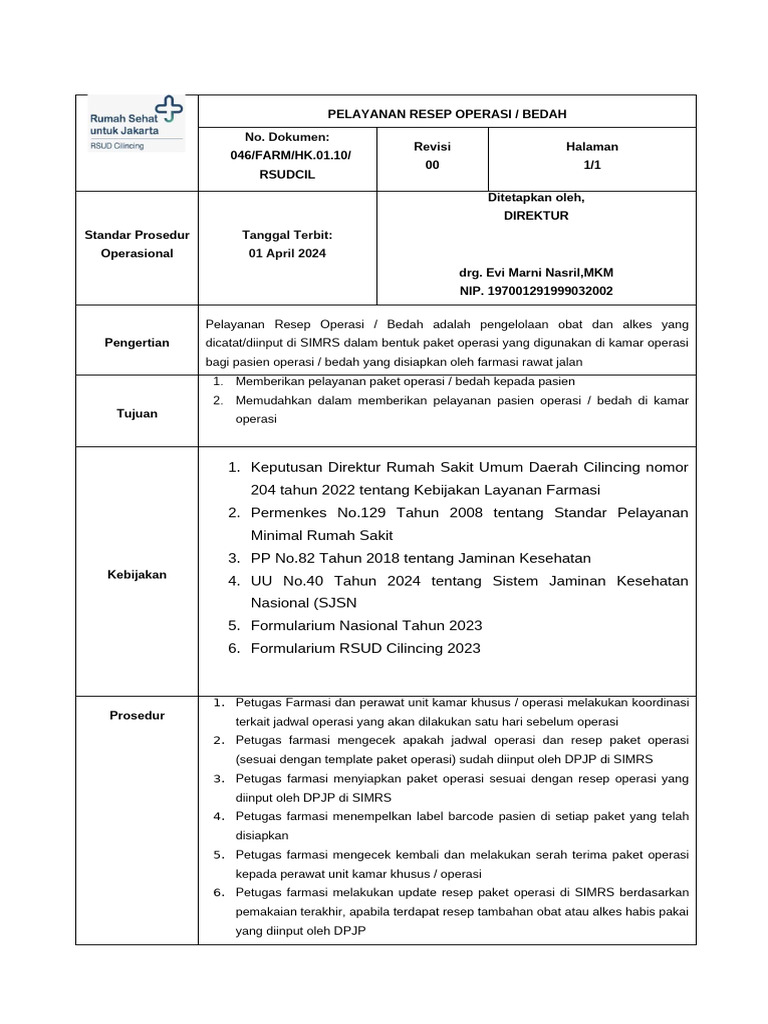 Spo Pengelolaan Paket Operasi | PDF