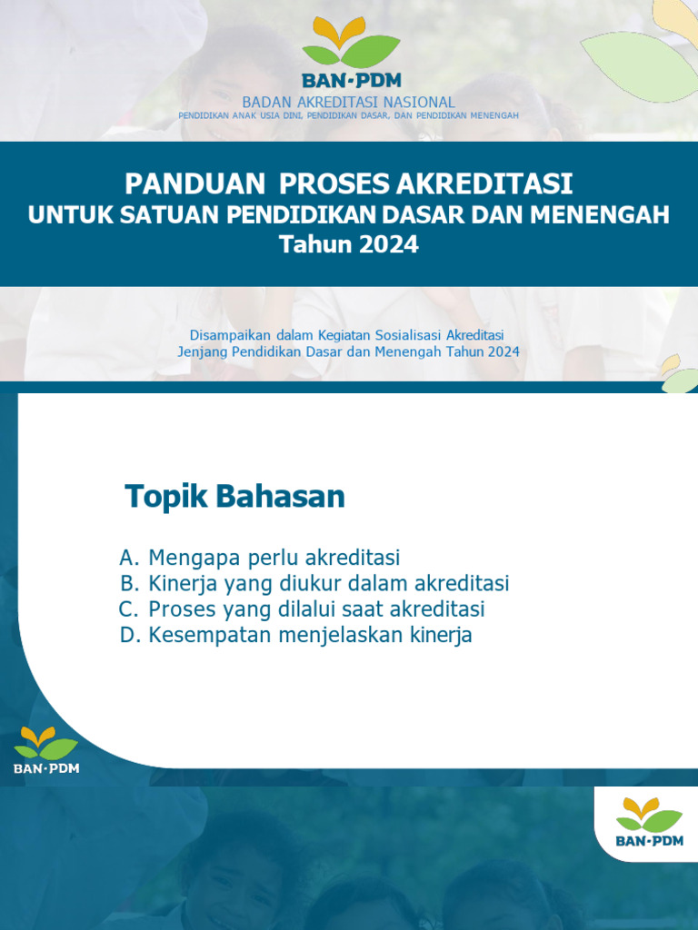 Panduan Proses Akreditasi Untuk Sosialisasi Dasmen 2024 v2 | PDF
