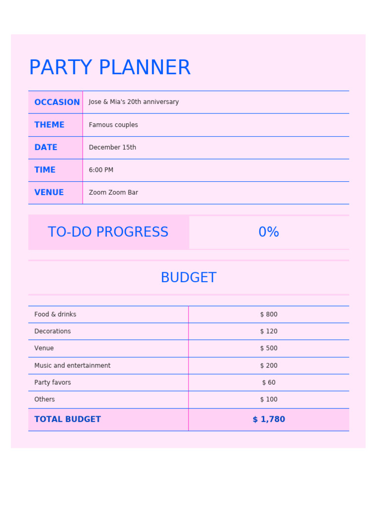 Party Planner | PDF