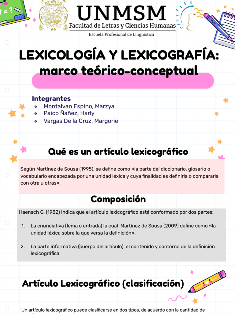 LEXICOLOGÍA Y LEXICOGRAFÍA_ marco teórico-conceptual | PDF