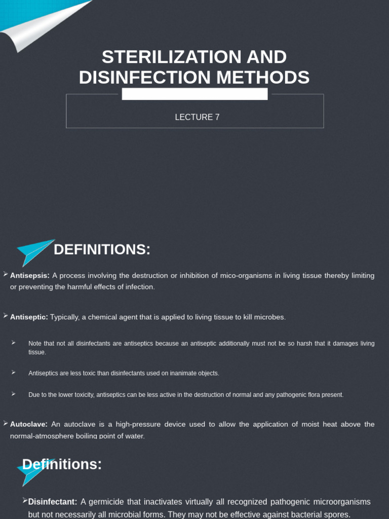 Lec 7 - STERILIZATION AND DISINFECTION | PDF
