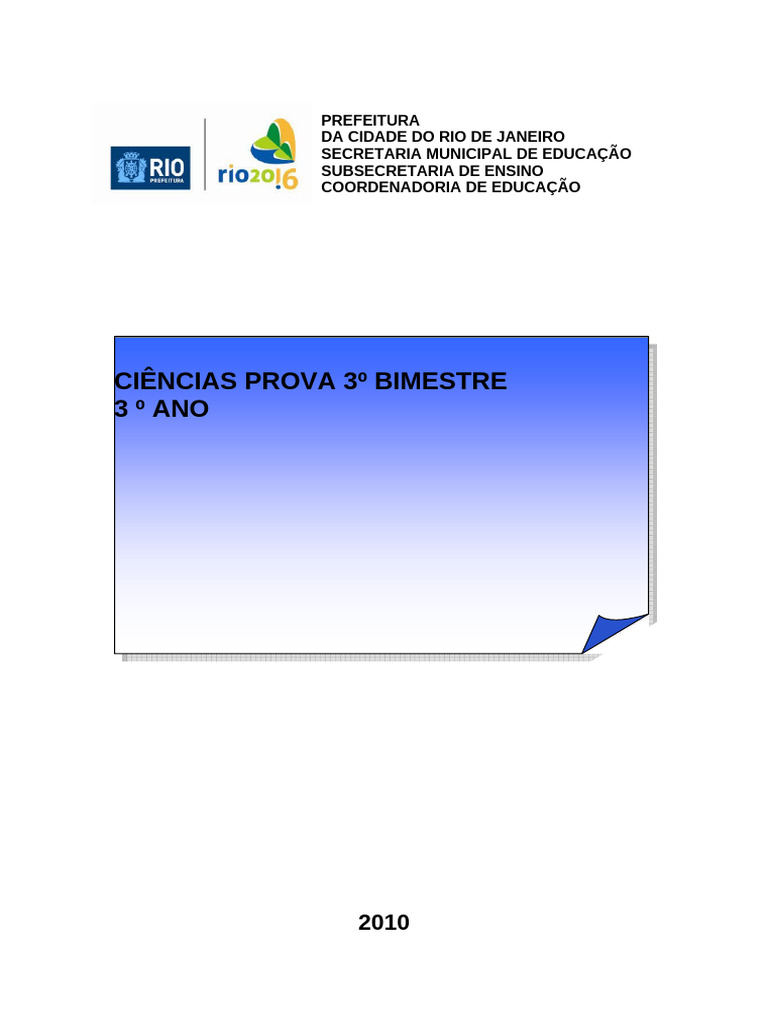 (Microsoft Word - PROVA CI - 312NCIAS 3o ANO.3BIM | PDF | Ciencias sociales | Ciencia y matemática