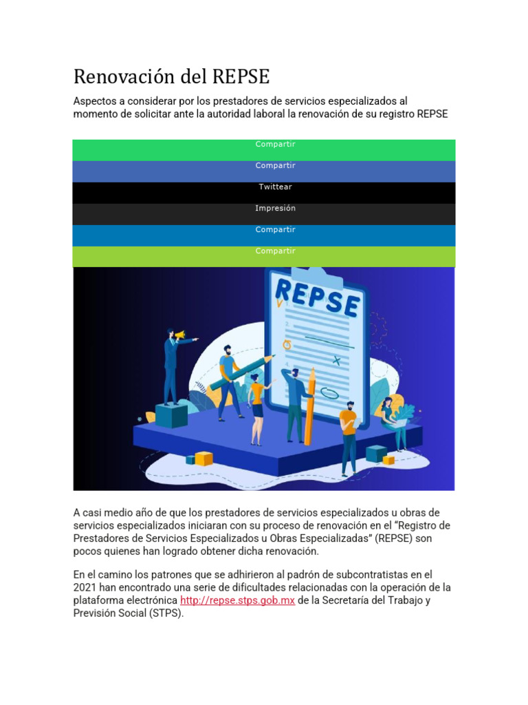 Renovación del REPSE | PDF
