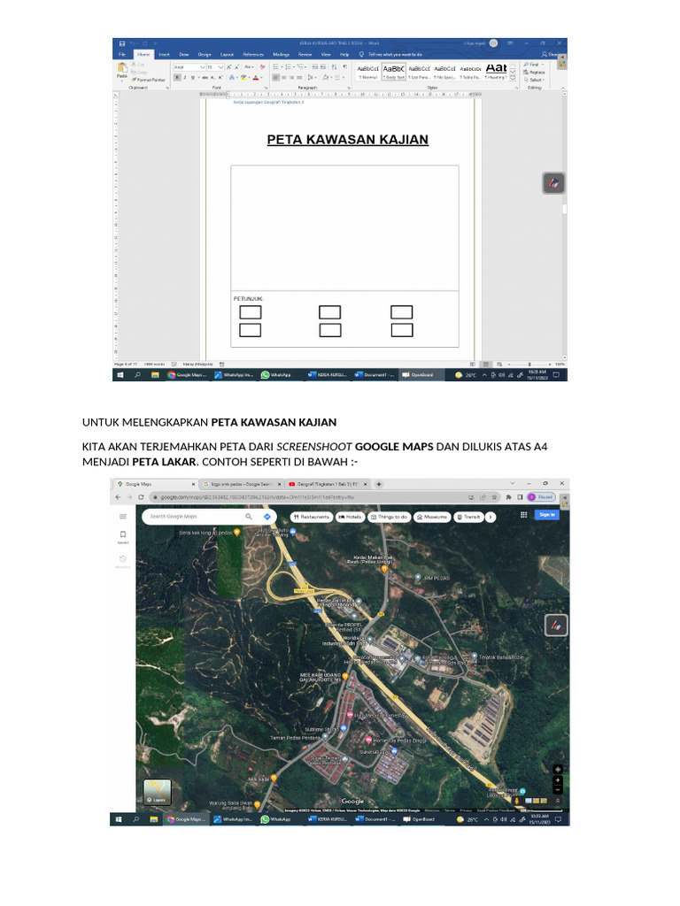 Peta Kawasan Kajian (Google Maps To Peta Lakar) | PDF