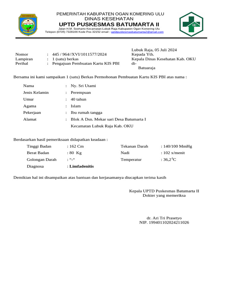 SURAT PERMOHONAN KIS PBI | PDF