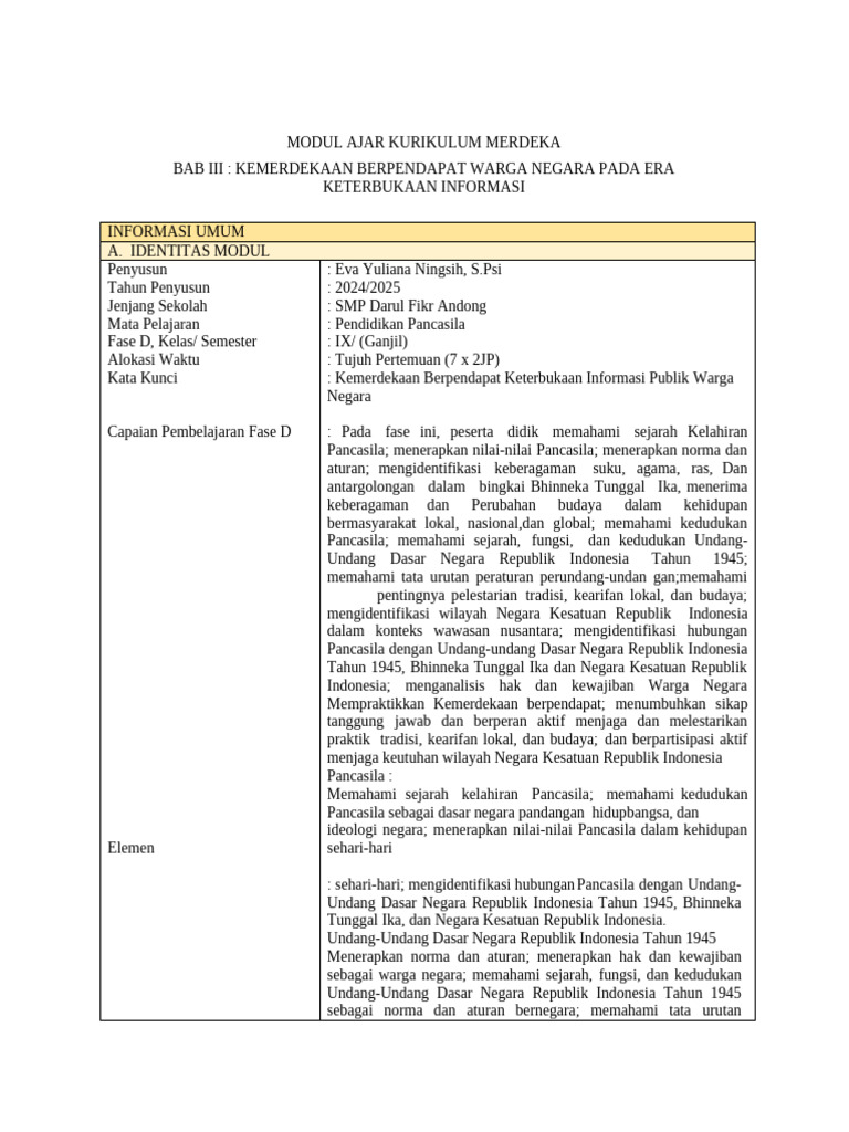 Modul Ajar Bab 3 | PDF