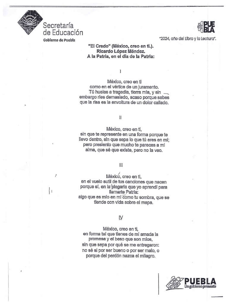 El Credo (Mèxico, creo en ti | PDF