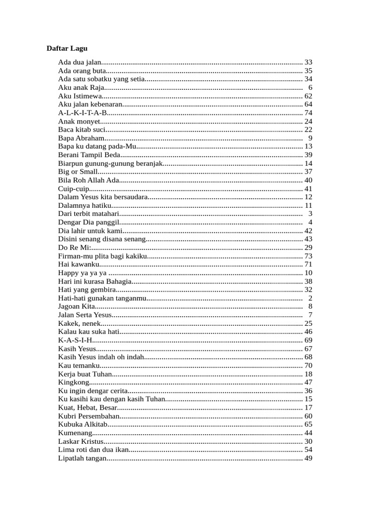 Daftar Lagu | PDF