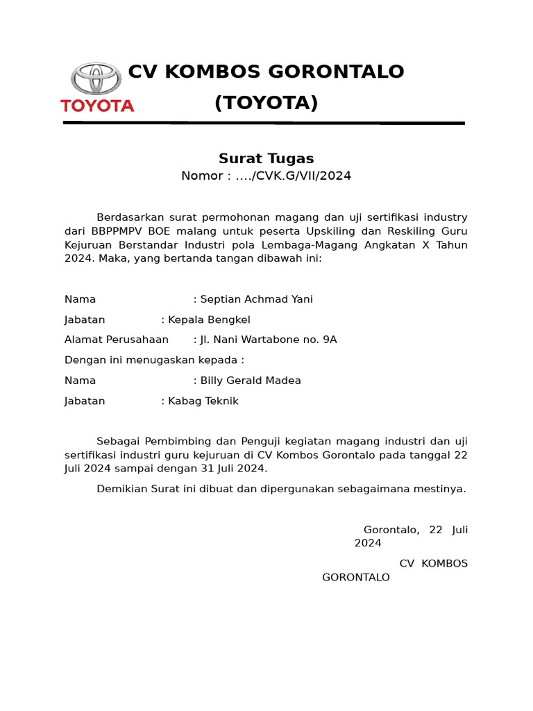 CV Kombos Gorontalo | PDF