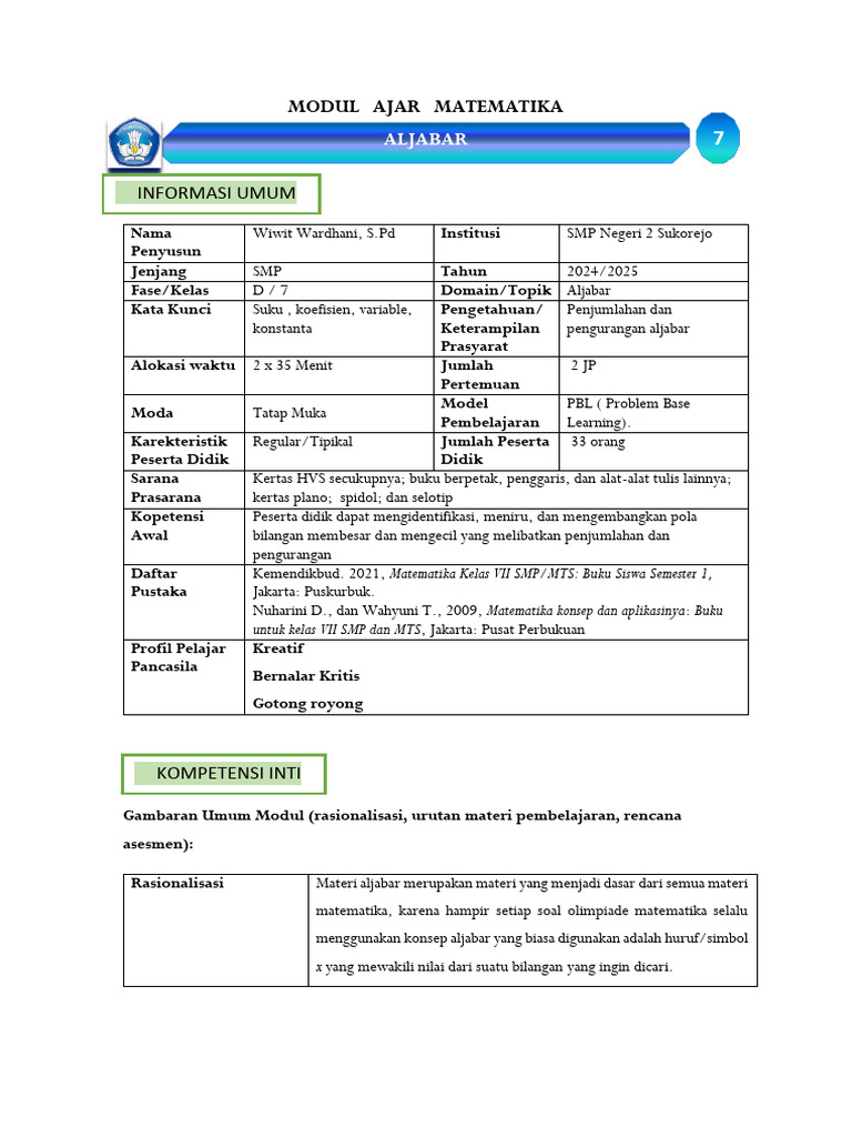 Ma MTK Wiwit Supervisi | PDF