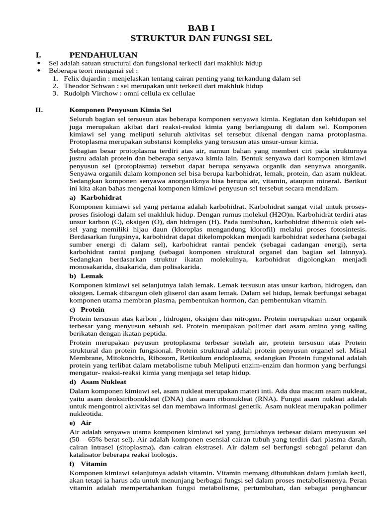 Materi Struktur Dan Fungsi Sel Fix | PDF