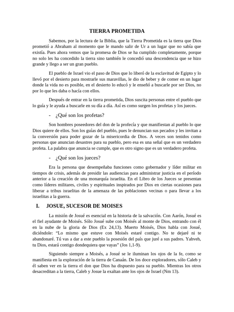 TEMA XV 1ro Sec. TIERRA PROMETIDA | PDF