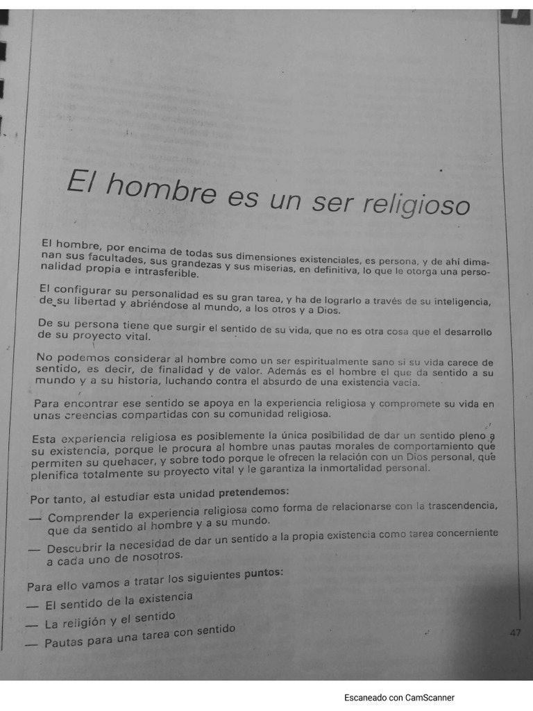 El Hombre Es Un Ser Religioso | PDF