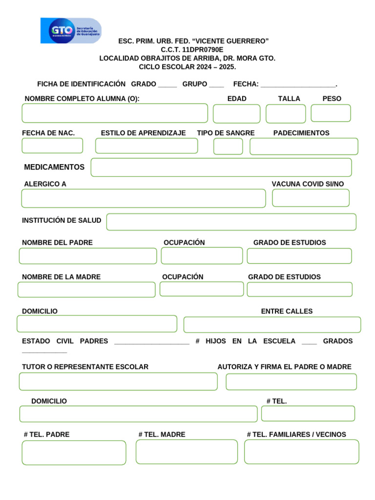 Ficha de Identificacion | PDF