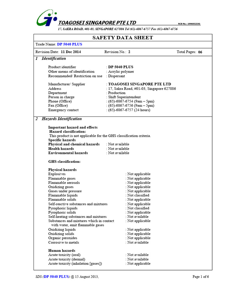 DP 5040 Plus-MSDS | PDF