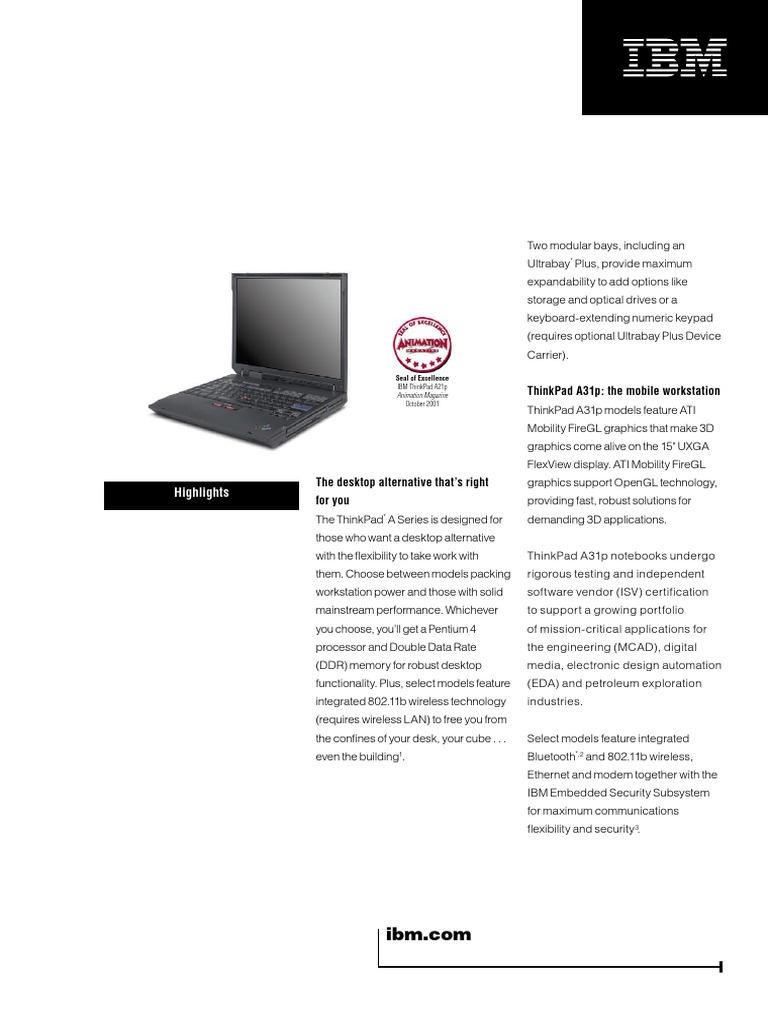 Ibm A31 | PDF
