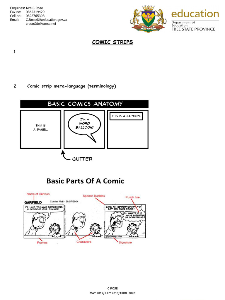 EHL & EFAL Analysing Comic Strips Booklet April 2020 | PDF