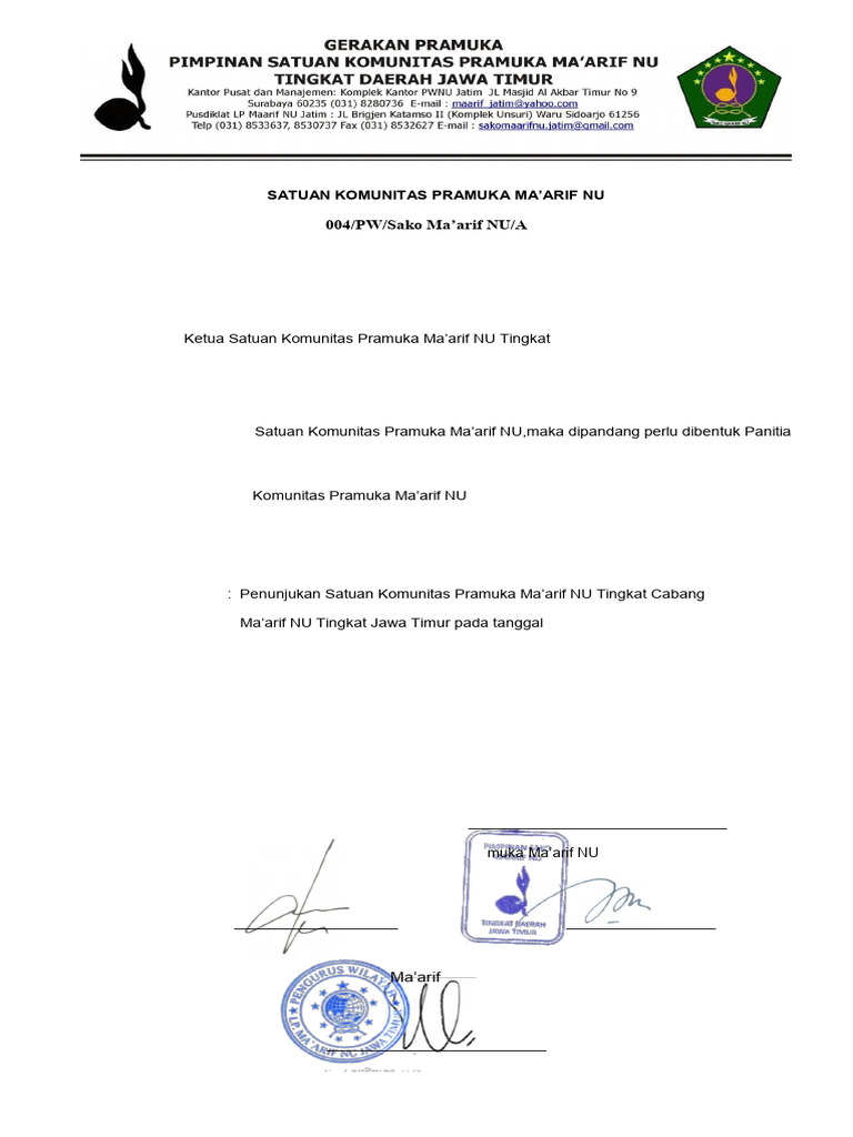 SK PANITIA JS 8 Tanda Tangan Lengkap | PDF