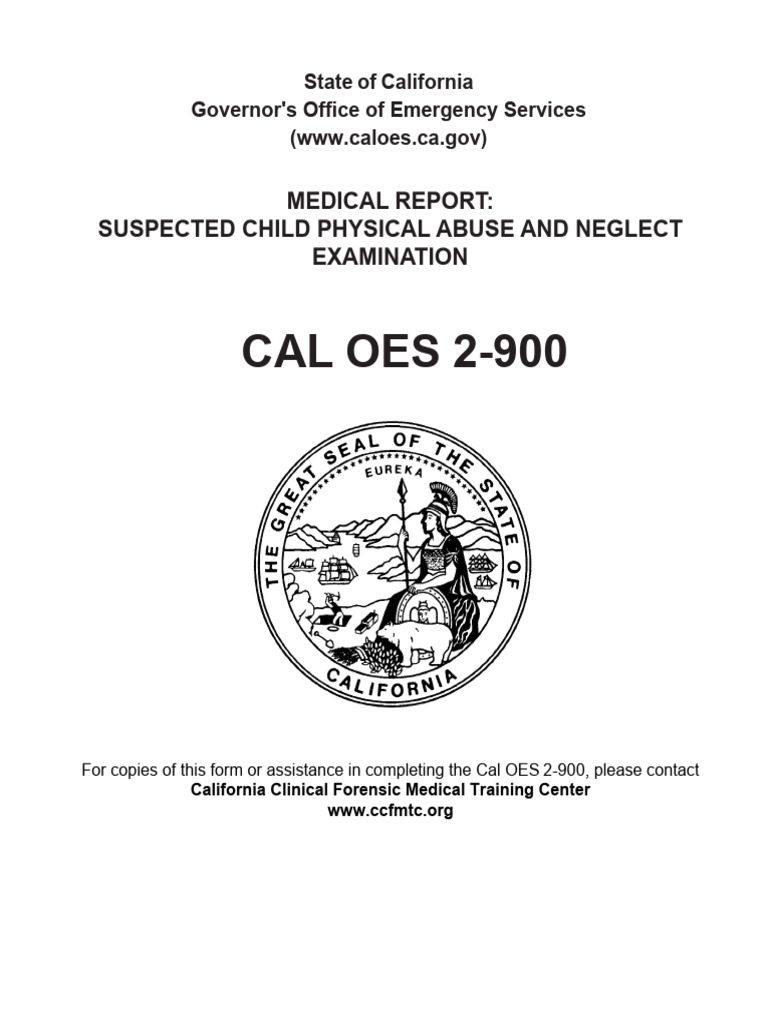 State of California MEDICAL REPORT Suspected Child Physical Abuse and ...