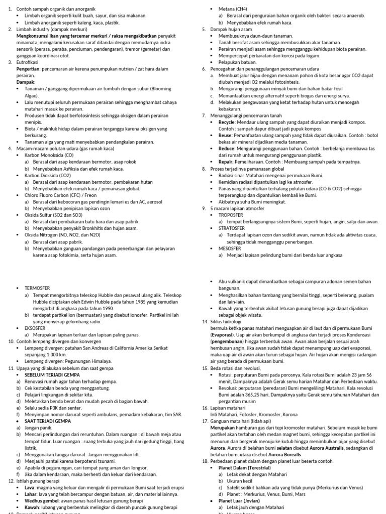 KISI KISI PAS IPA | PDF