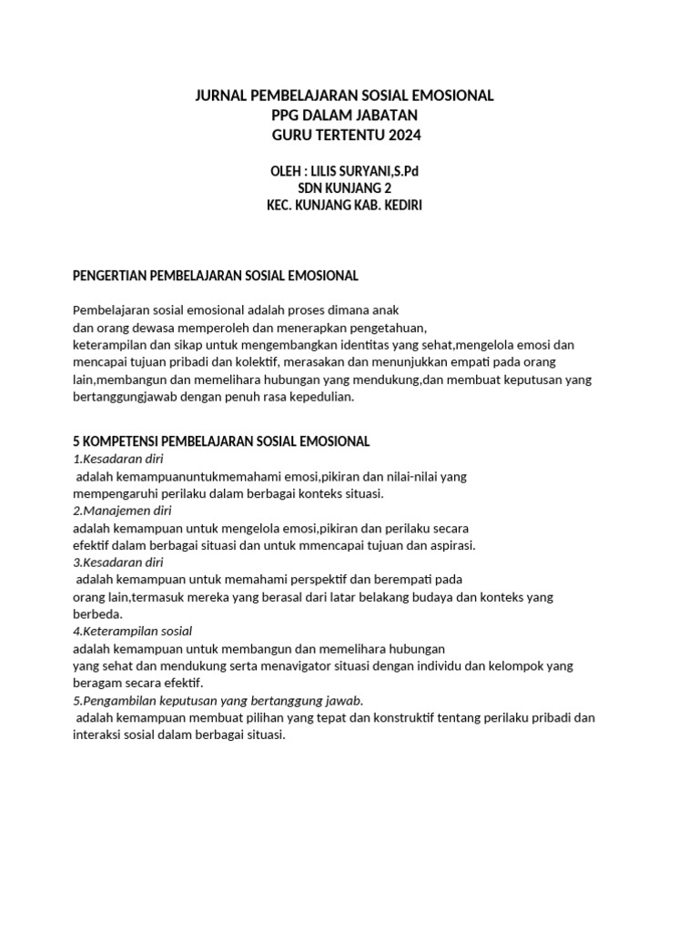 Jurnal Pse Refleksi Pengalaman Bermakna | PDF