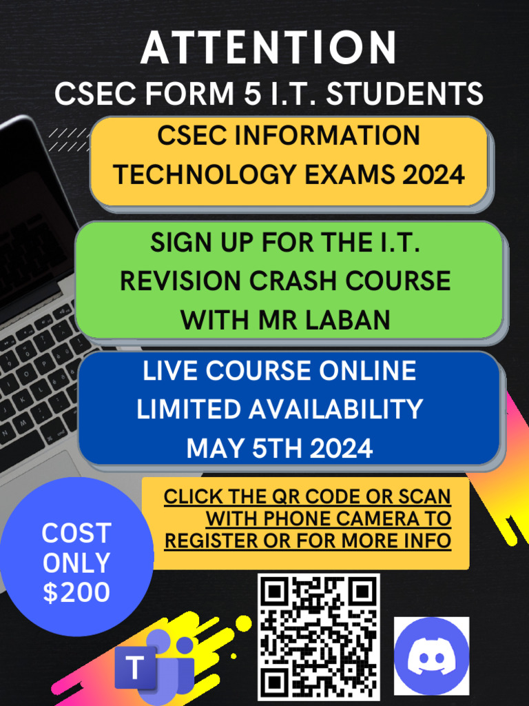 Form 5 CSEC IT CRASH COURSE 2024 | PDF