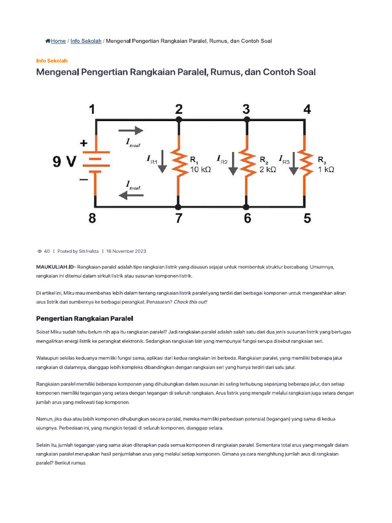 Contoh soal resistor 2 | PDF