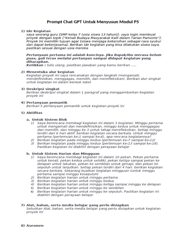 Prompt Chat GPT | PDF